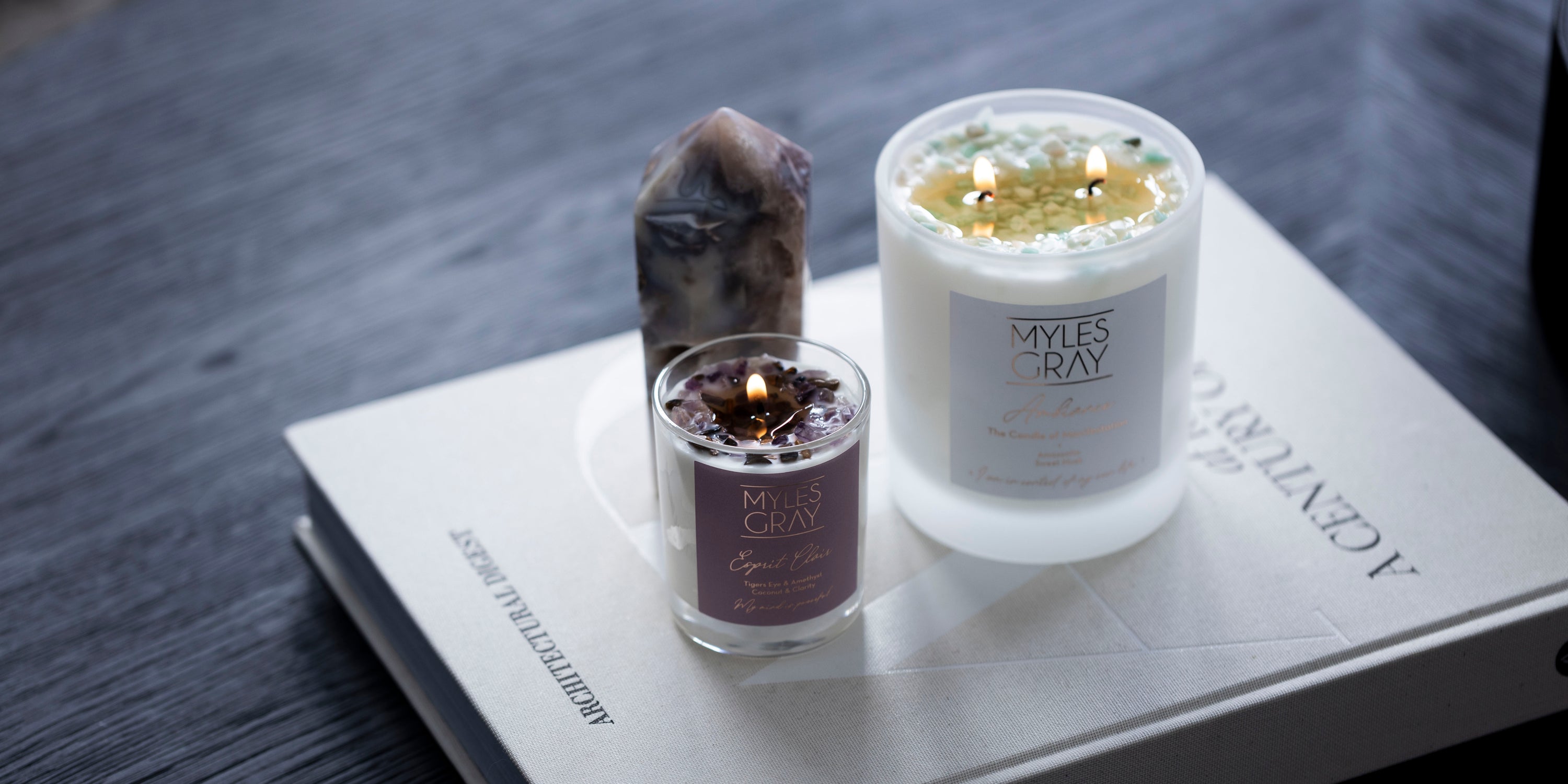 Crystal Infused Soy Candles – Myles Gray